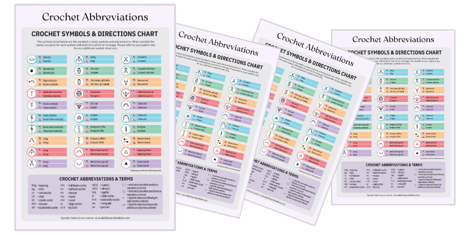 Free Download – Crochet Abbreviations Cheat Sheet – Crochet Ideas